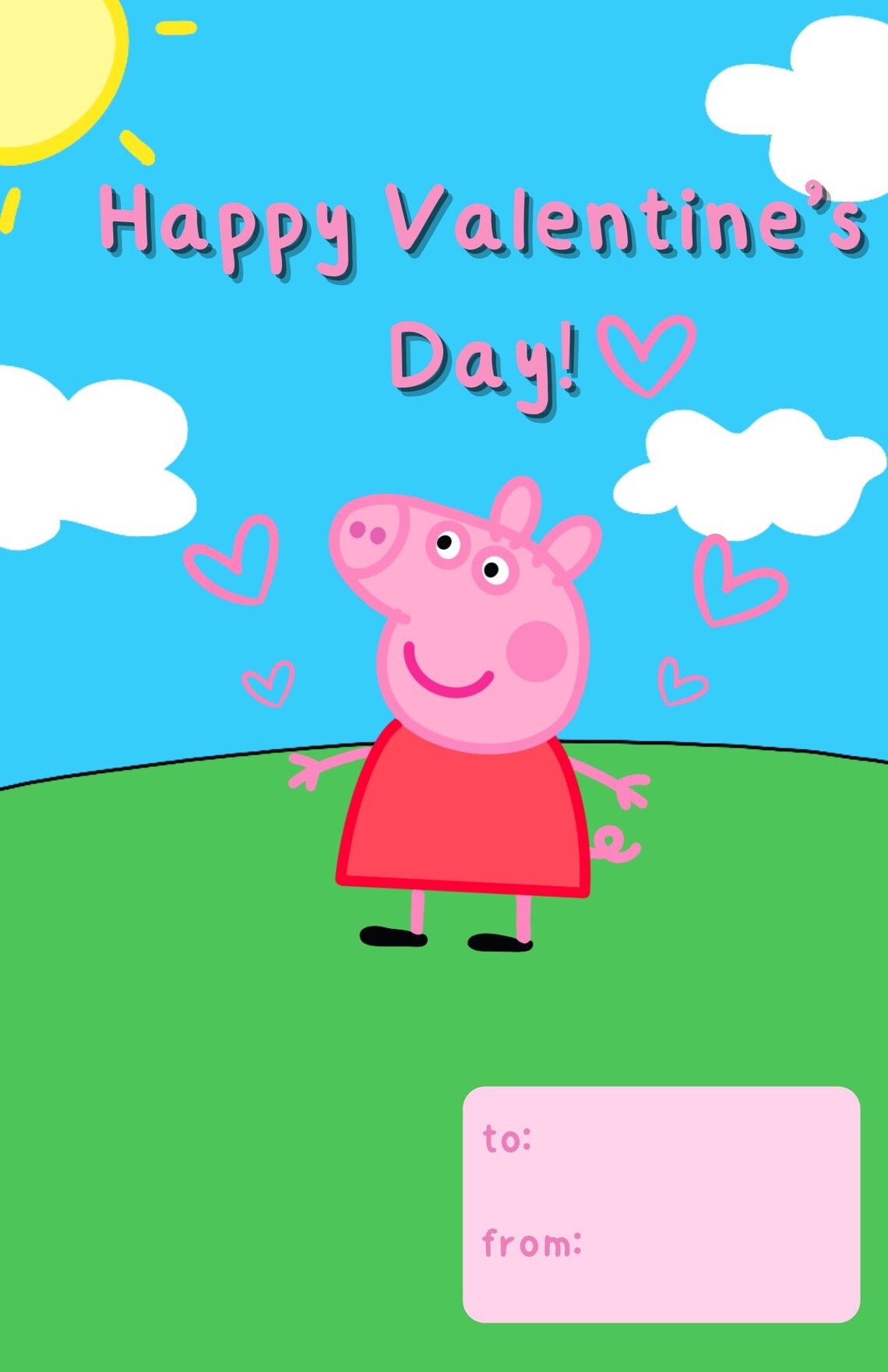 Peppa Inspired Printable Valentines Day Cards, Kids Valentines Cards ...