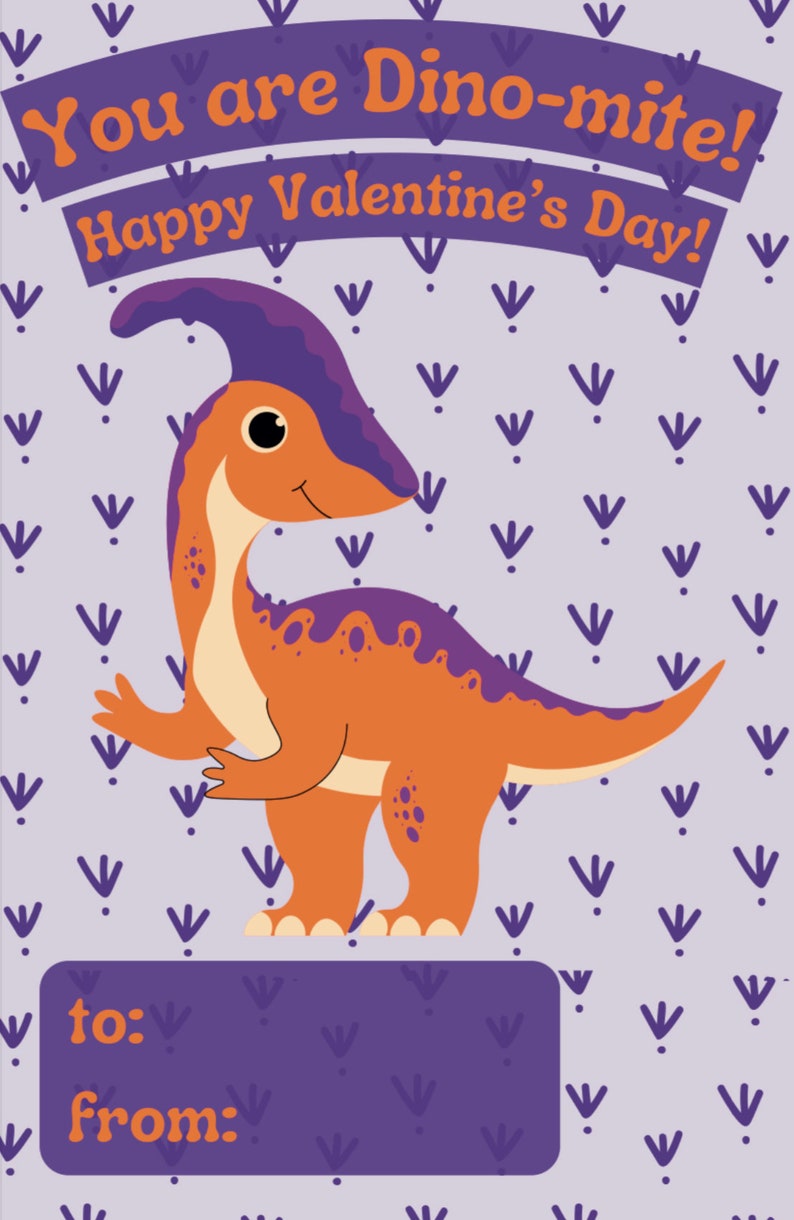 Dinosaur Printable Valentines Day Cards, Mini Valentines, Printable ...