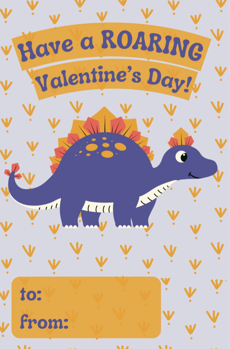 Dinosaur Printable Valentine’s Day Cards, Mini Valentines, Printable ...