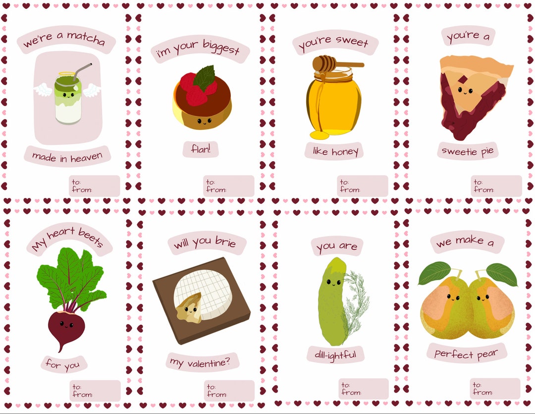 Food Pun Digital Valentines Day Cards, Printable Funny Valentines, Cute ...