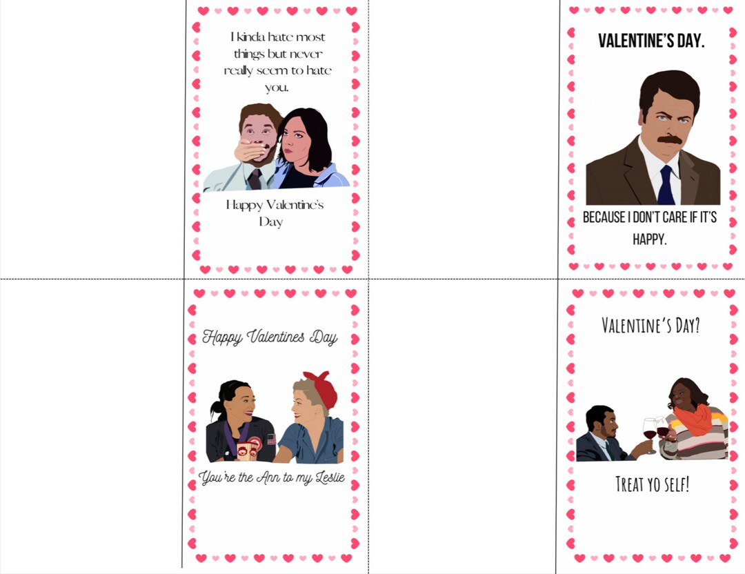 Parks and Rec Inspired Valentines Day Digital Bundle, Printable ...