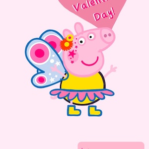 Peppa Inspired Printable Valentines Day Cards, Kids Valentines Cards ...