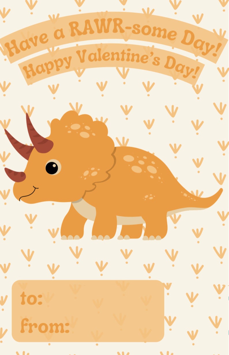 Dinosaur Printable Valentine’s Day Cards, Mini Valentines, Printable ...