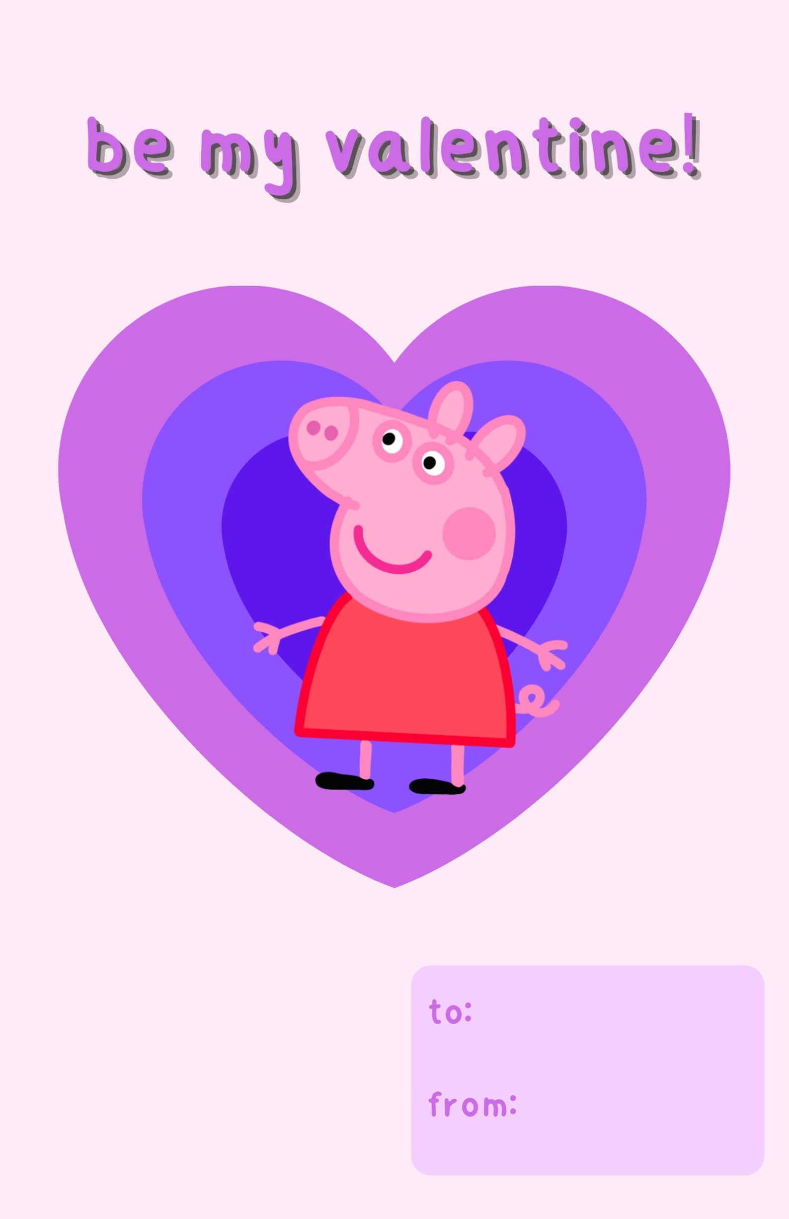 Peppa Inspired Printable Valentines Day Cards, Kids Valentines Cards ...