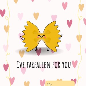 Printable Pasta Valentine Cards, Mini Funny Food Valentines, Pasta ...