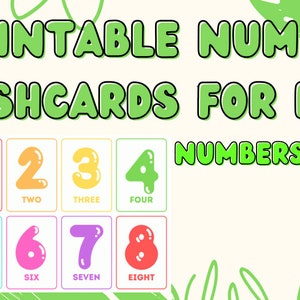 Printable Number Flashcards for Kids, Numbers 1-50, Digital Learning ...