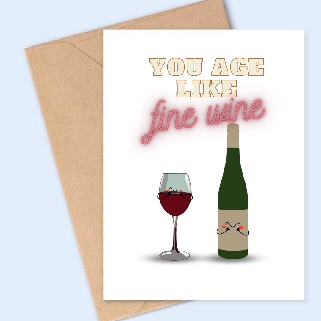 Wine Birthday Card, Printable Birthday Card, Funny Wine Birthday Card ...