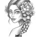 Amelia Coloring Page for Adults Grayscale Coloring Page Instant ...