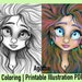 Agatha Coloring Page Printable Adult Coloring Page Download Light/dark ...