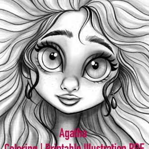 Agatha Coloring Page Printable Adult Coloring Page Download Light/dark ...