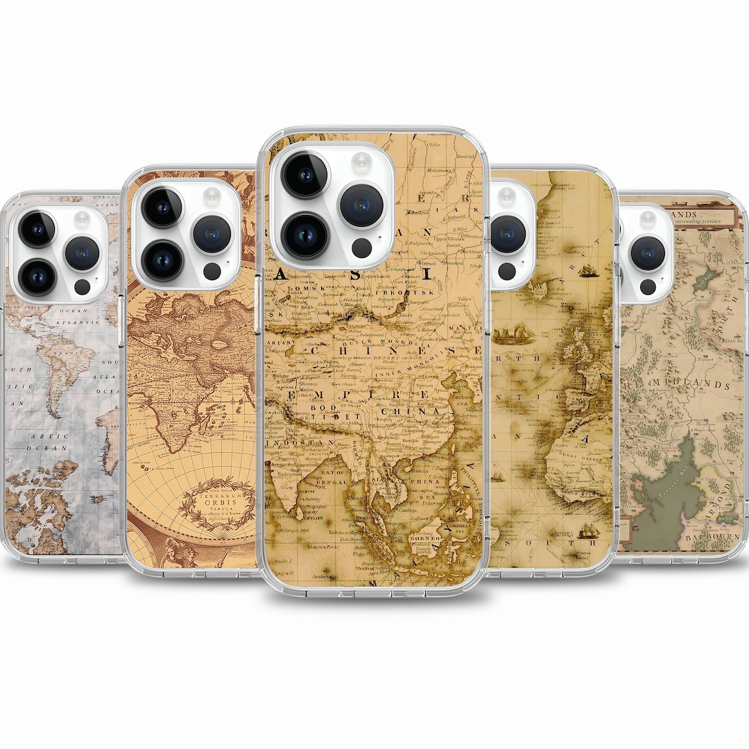 Vintage World Map Pattern Phone Case for iPhone 17 Air 16e 16 15case ...