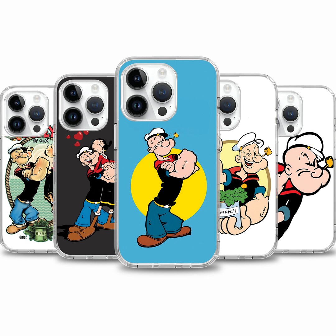 Popeye the Sailor Man Cartoon Manga Anime Case for iPhone 16 15 14 13 ...