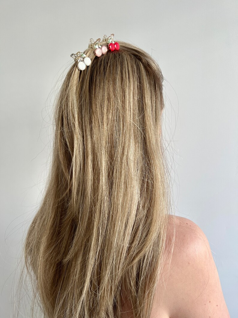 Cute Little Hair Claws With Cherry Design for Girls Acetate Hair Clips ...