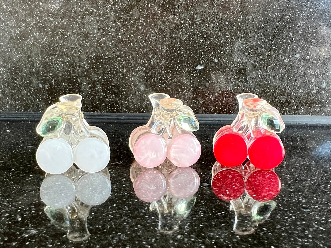 Cute Little Hair Claws With Cherry Design for Girls Acetate Hair Clips ...