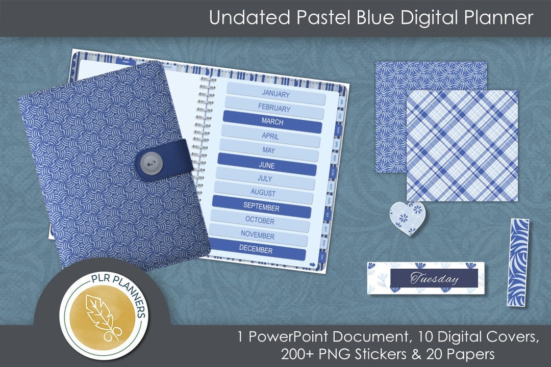 Undated Digital Planner - Blue - Etsy