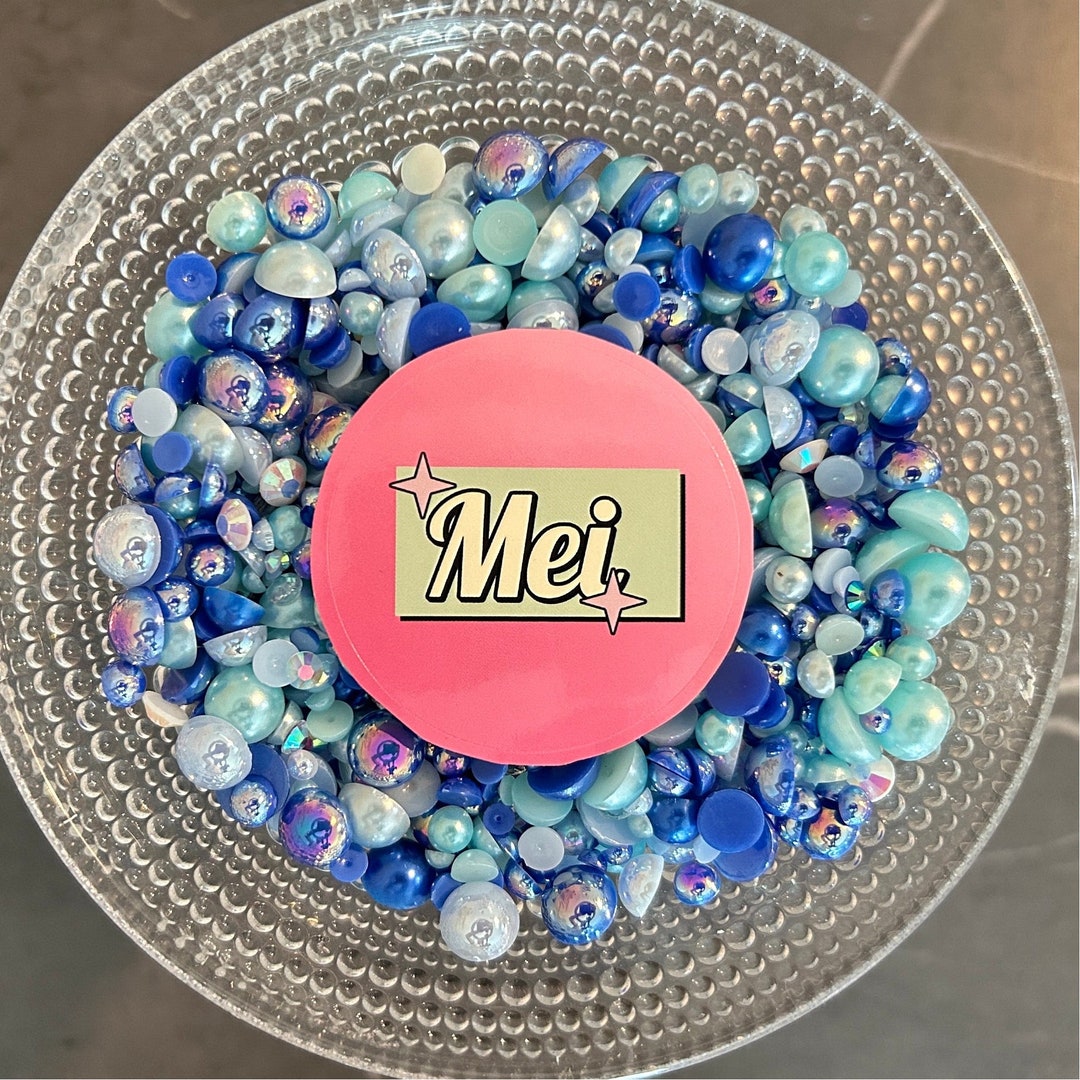 Flatback Pearls and Rhinestone Mix, Sizes Range 3mm-10mm, Flatback ...