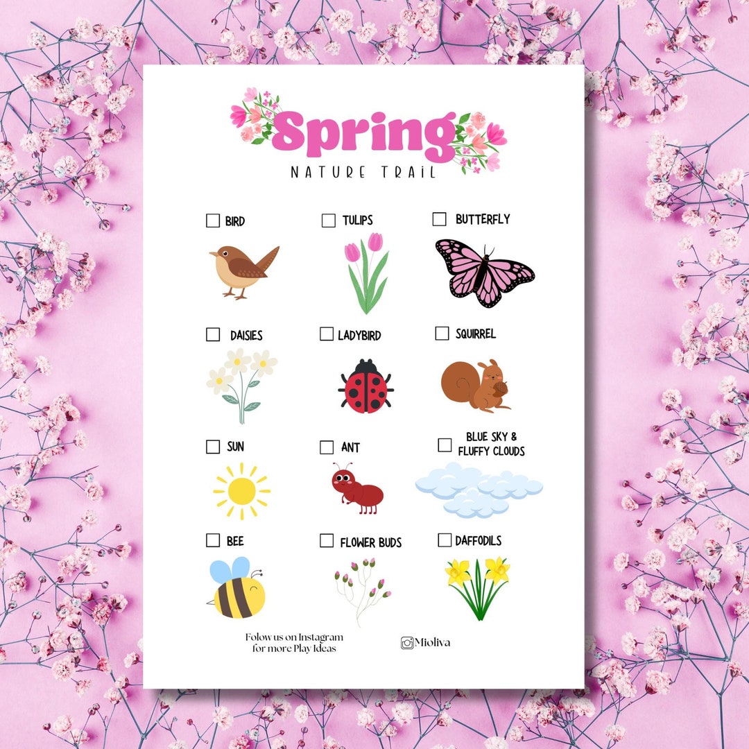 Spring Nature Trail Scavenger Hunt, Spring Printables, Spring Activity ...