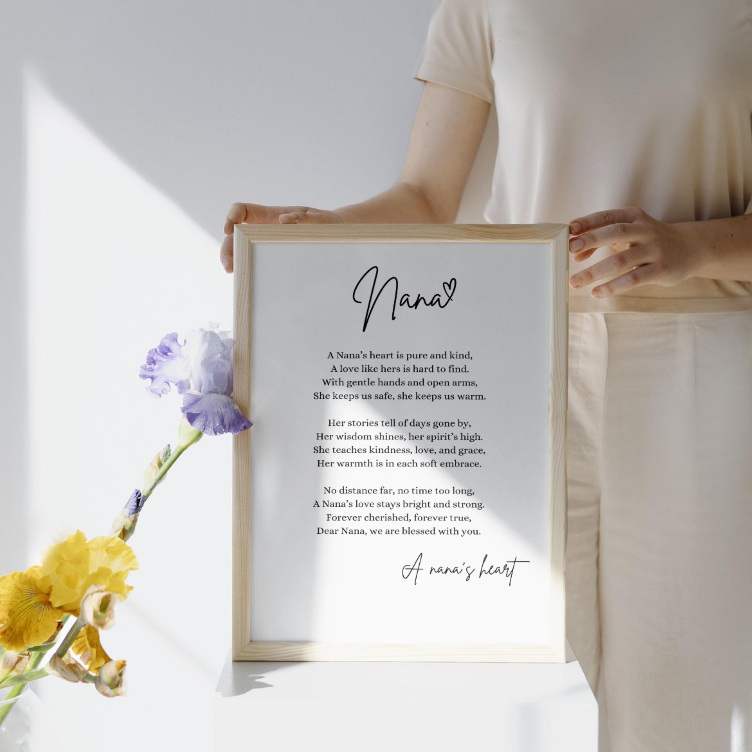 Nana Poem Print | Minimalist Nana Gift | Nana Wall Art | Grandmother Birthday Gift | Nana Quote ...