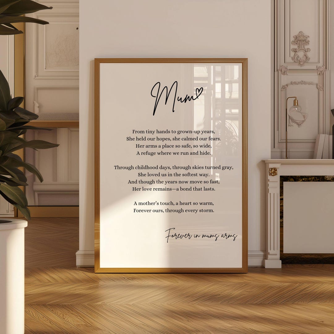 Mum Poem Print - Mother’s Day Present, Birthday Gift, Personalized Mum ...
