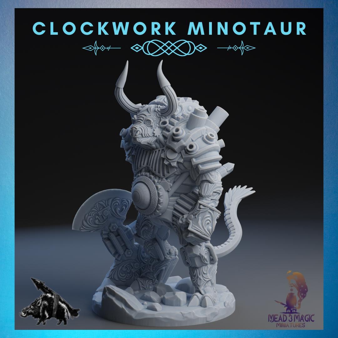 Clockwork Minotaur | Rocket Pig Games | 12K Resolution 3D Print ...