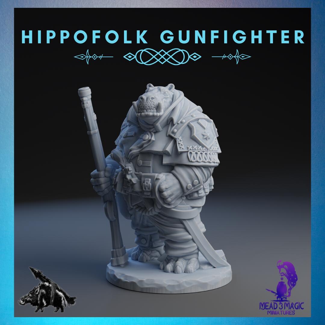 Hippofolk Gunfighter | Rocket Pig Games | 12K Resolution 3D Print ...