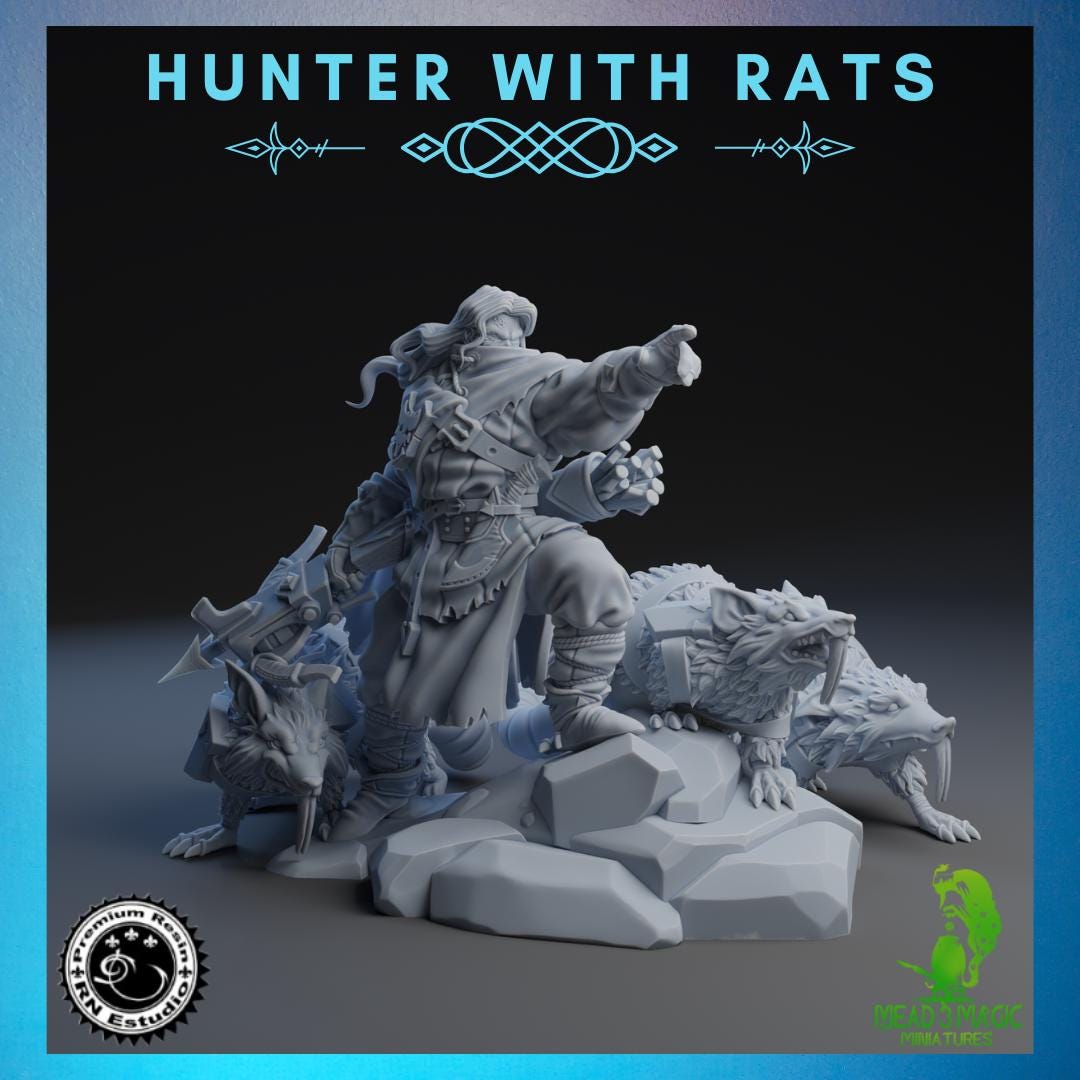 Hunter & Rats | RNE Studio | 12K Resolution 3D Print | Strong Resin ...