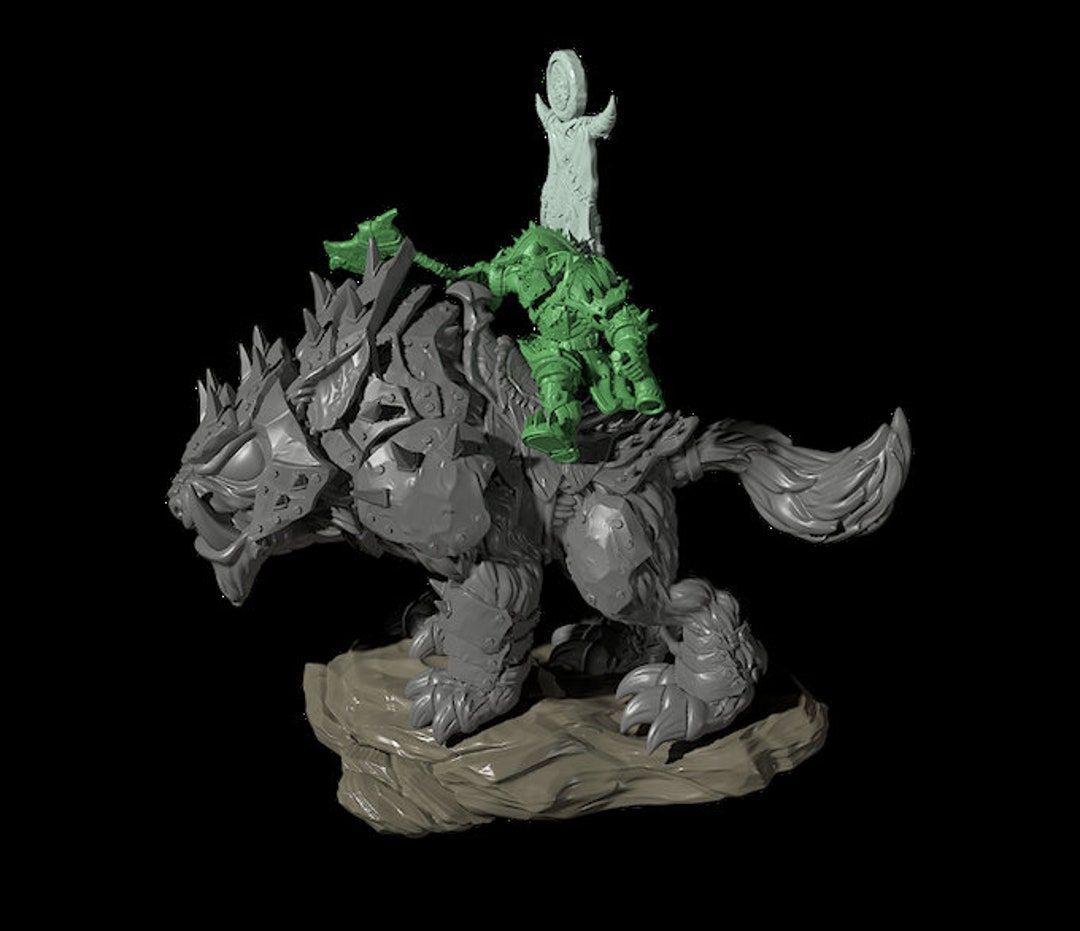 Goblin General on Armored Worg Anime Dungeons 8K Resolution 3D Print ...
