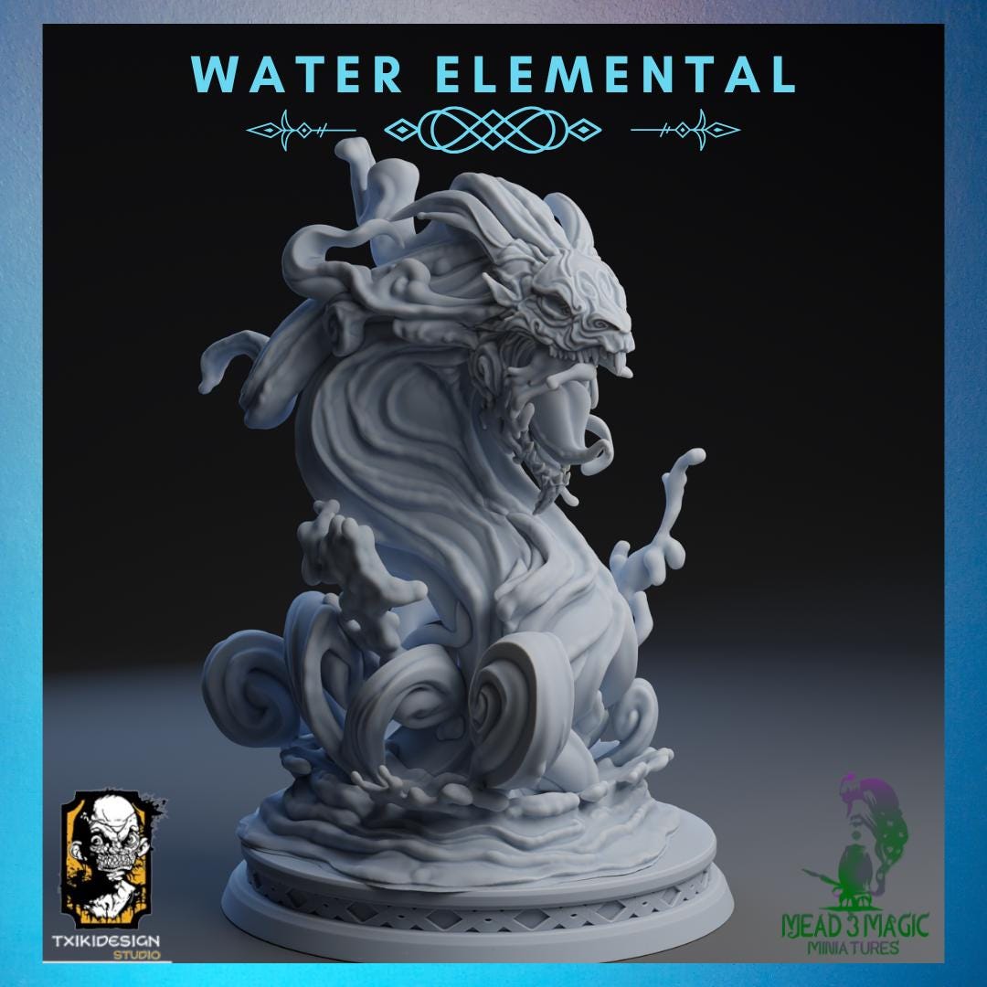 Water Elemental | Txiki Design | 12K Resolution 3D Print | Strong Resin ...