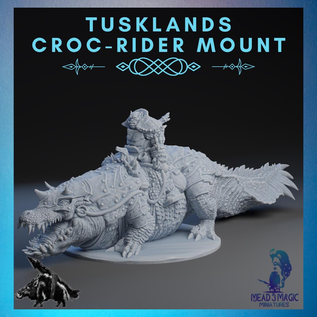 Tusklands Croc-rider Mount | Rocket Pig Games | 12K Resolution 3D Print ...