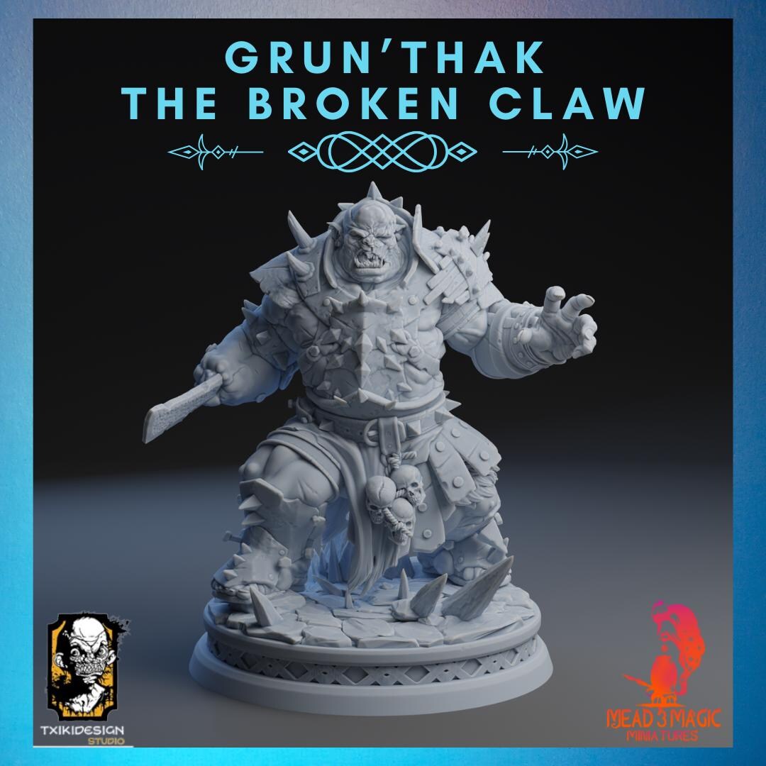 Grun'thak the Broken Claw | Txiki Design | 12K Resolution 3D Print ...