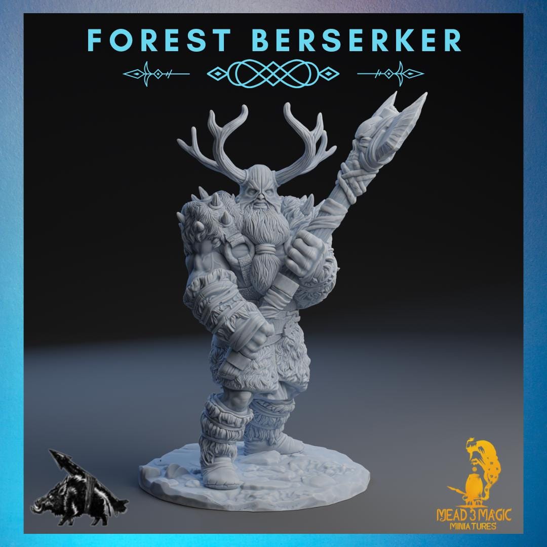 Forest Berserker | Rocket Pig Games | 12K Resolution 3D Print | Strong ...