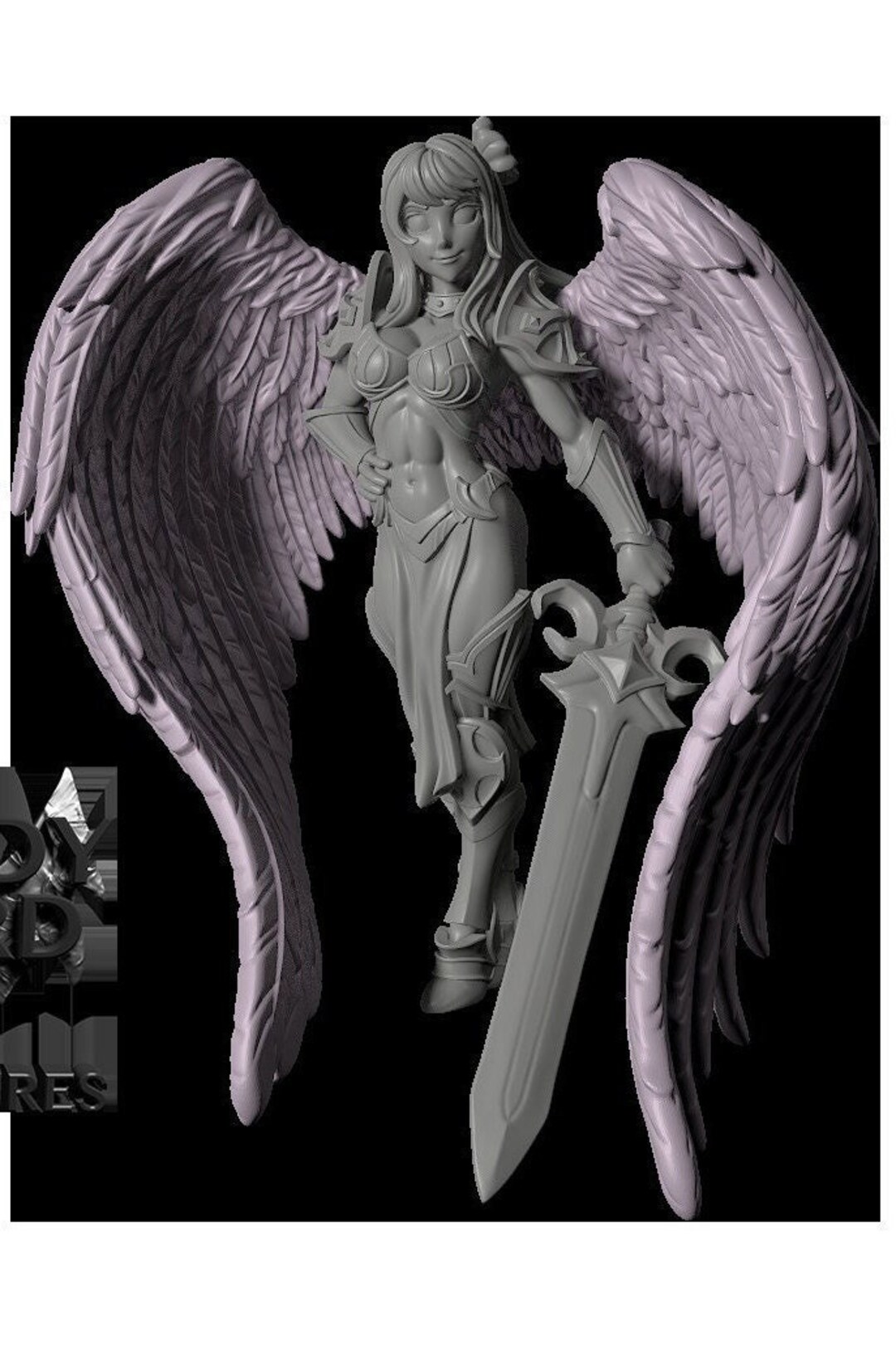 Aasimar Winged Paladin Female (2 Poses) | Anime Dungeons | 8K ...