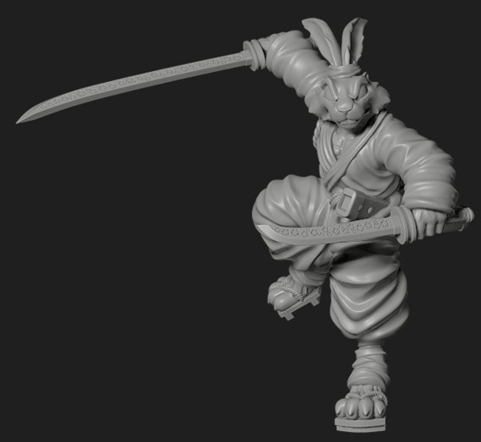 Rabbitfolk/harengon Samurai (2 Poses) | Anime Dungeons | 8K Resolution ...
