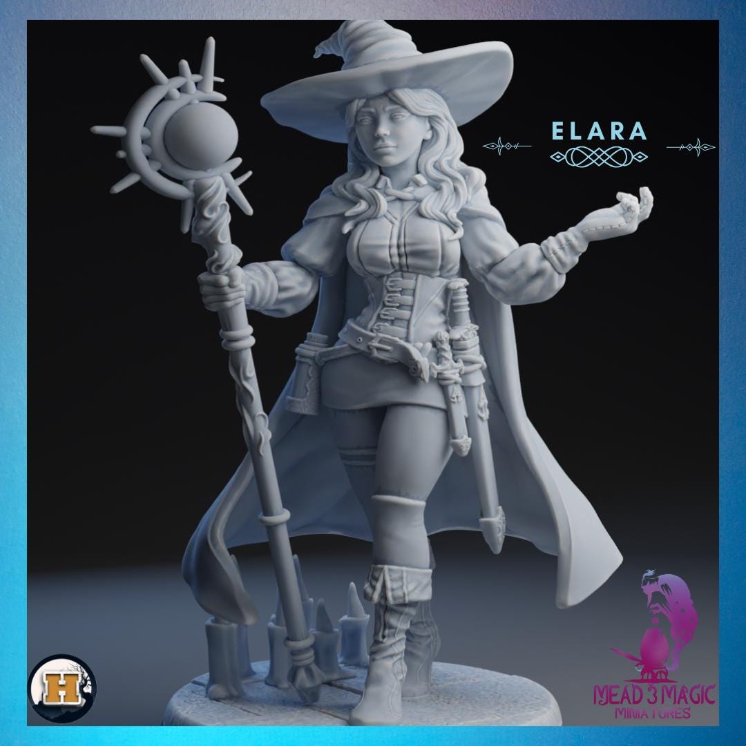 Elara, the Good Witch | Haito | 12K Resolution 3D Print | Strong Resin | Dnd Kingdom Death Dark ...