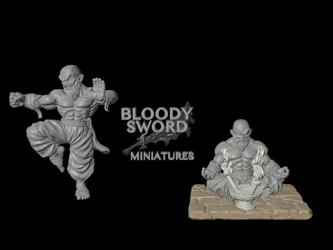 Human Monk 2 Poses Anime Dungeons 8K Resolution 3D Print Strong ...