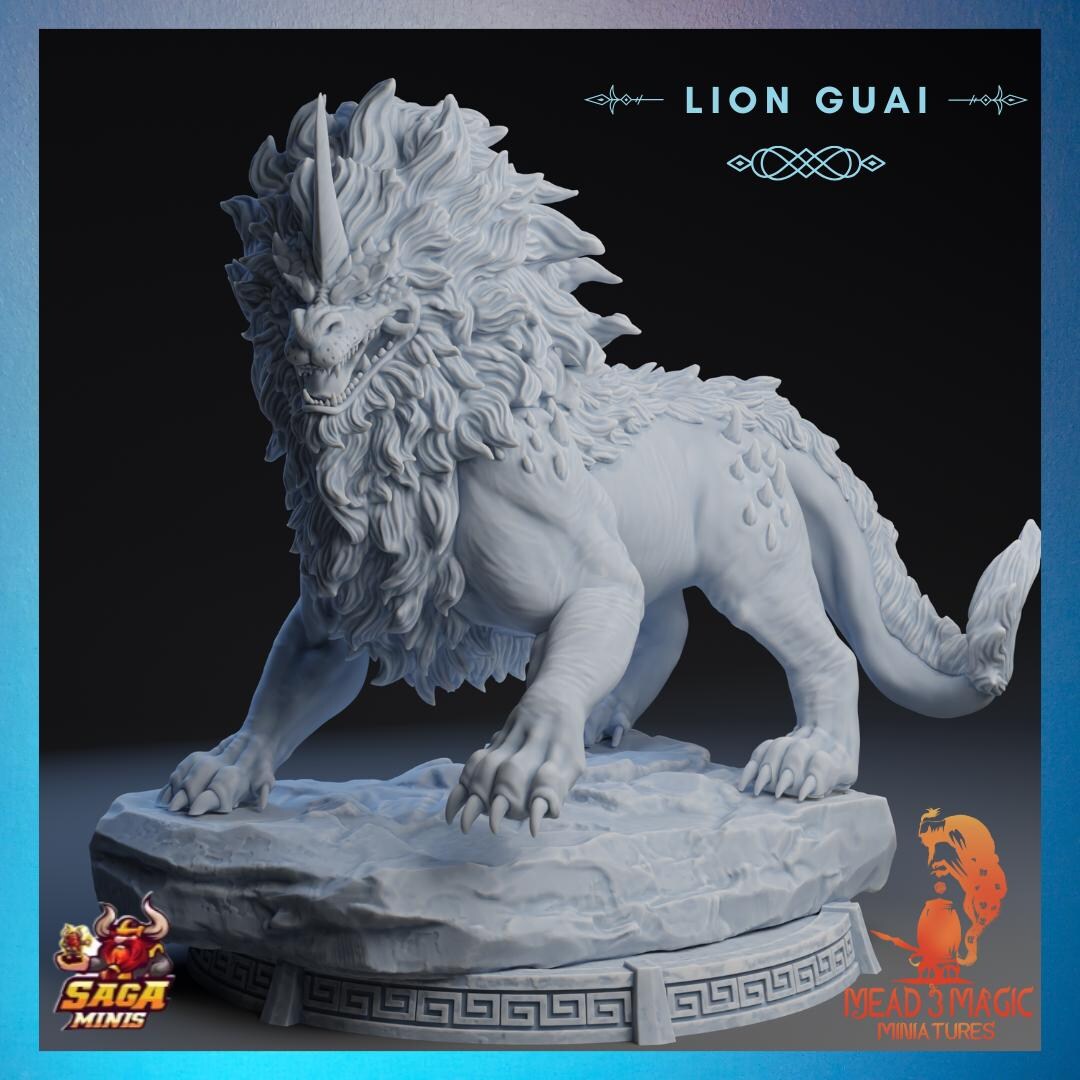 Lion Guai | Saga Miniatures | 12K Res. 3D Print | Strong Resin | Dnd ...