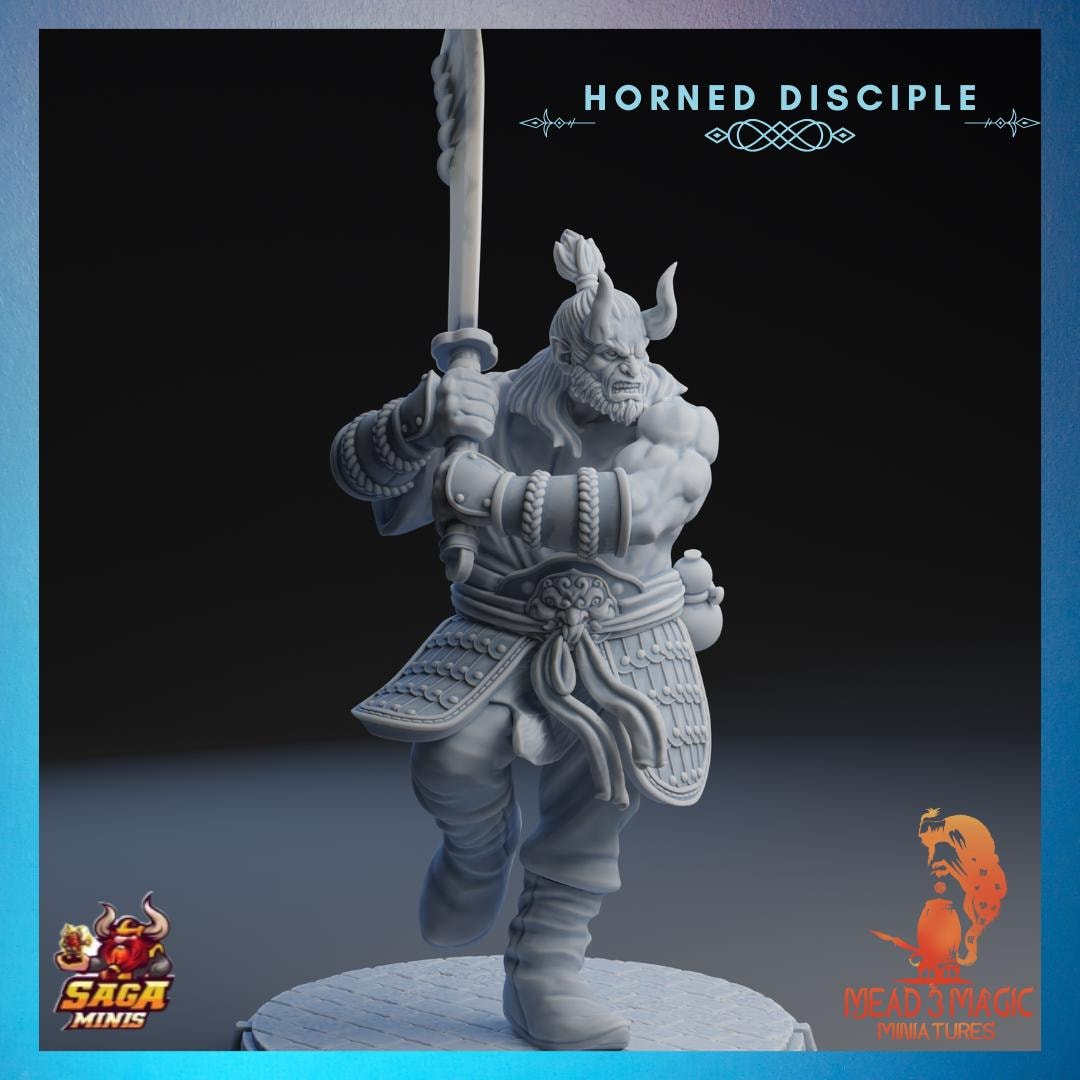Horned Disciple | Saga Miniatures | 12K Res. 3D Print | Strong Resin ...