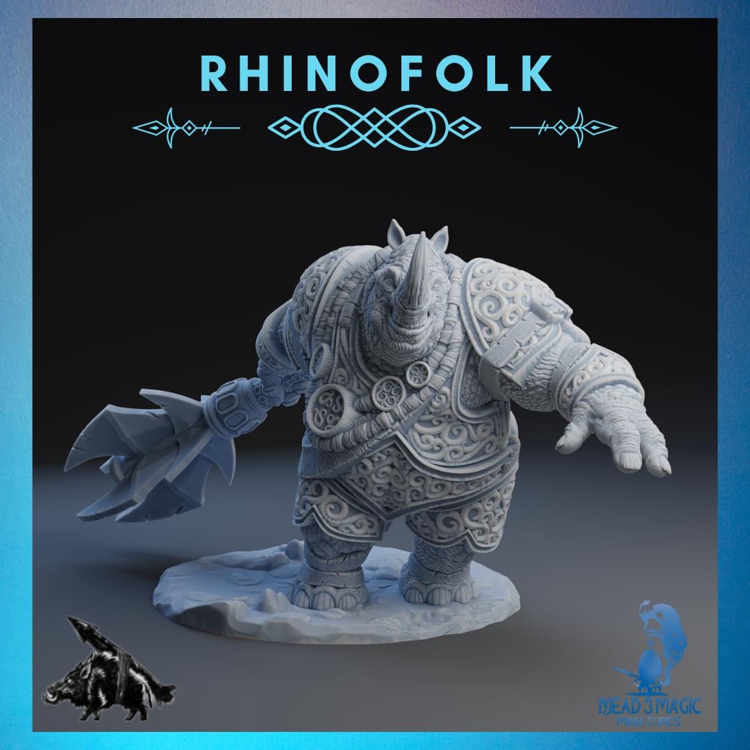 Rhinofolk | Rocket Pig Games | 12K Resolution 3D Print | Strong Resin ...