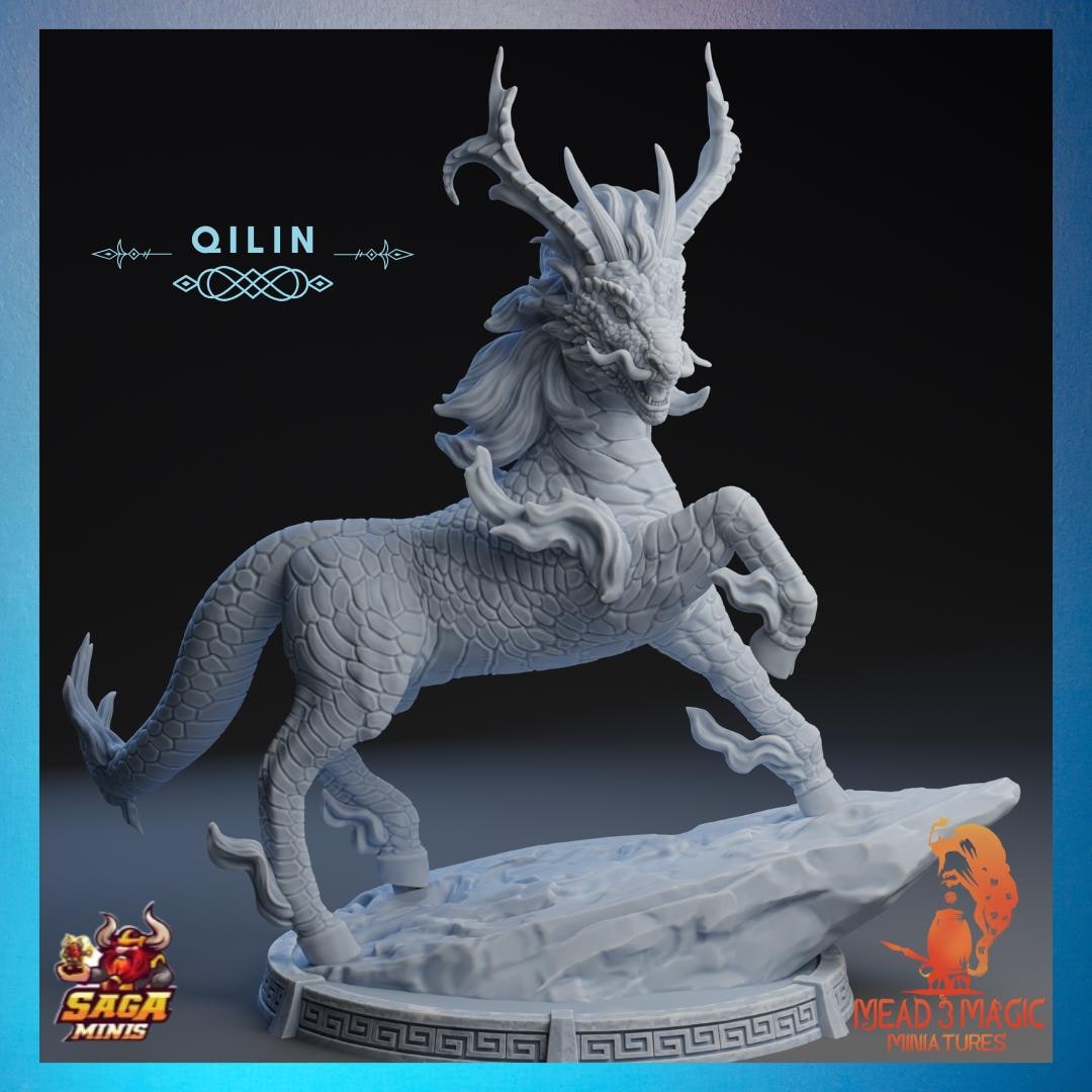 Qilin Saga Miniatures 12K Res. 3D Print Strong Resin Dnd Black Myth ...