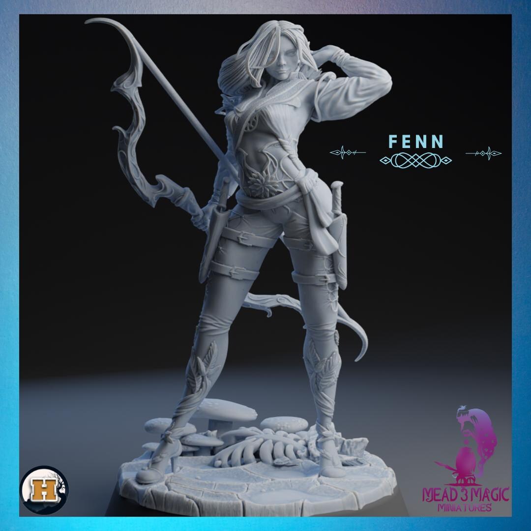 Fenn, Wood Elf Ranger | Haito | 12K Resolution 3D Print | Strong Resin | Dnd Kingdom Death Dark ...