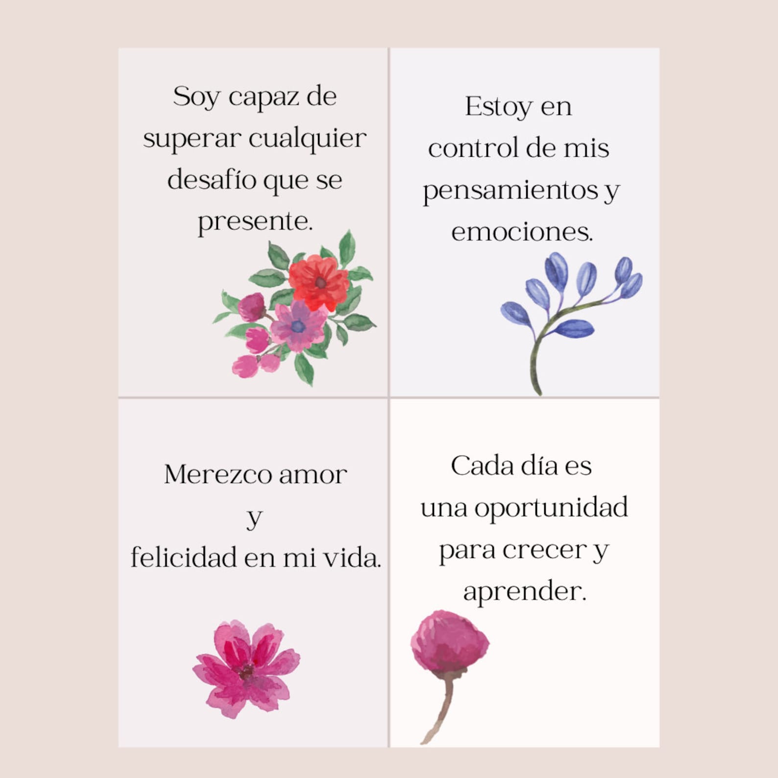 Spanish Affirmation Cards Printable, Cartas De Afirmaciones, Printable ...