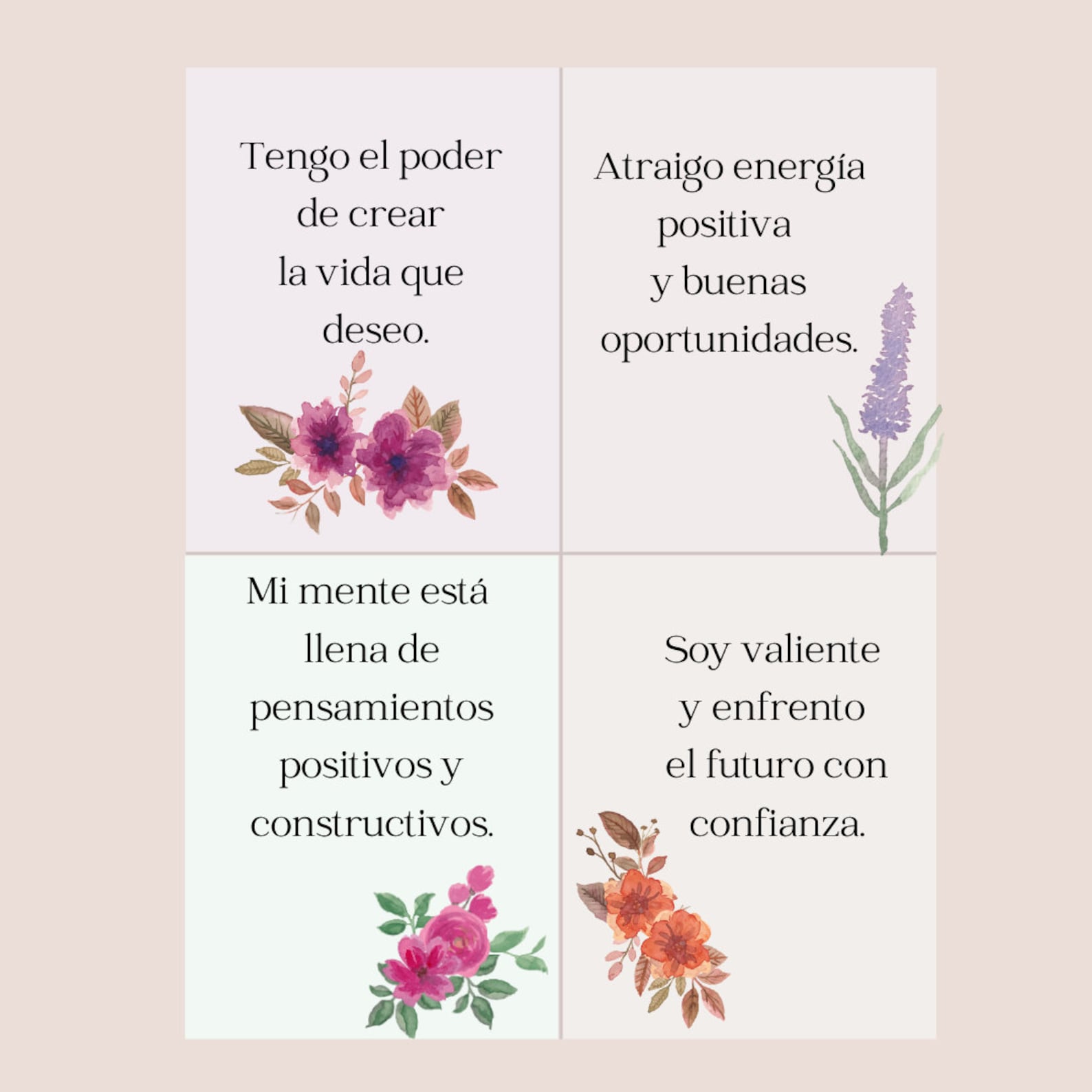 Spanish Affirmation Cards Printable, Cartas De Afirmaciones, Printable ...