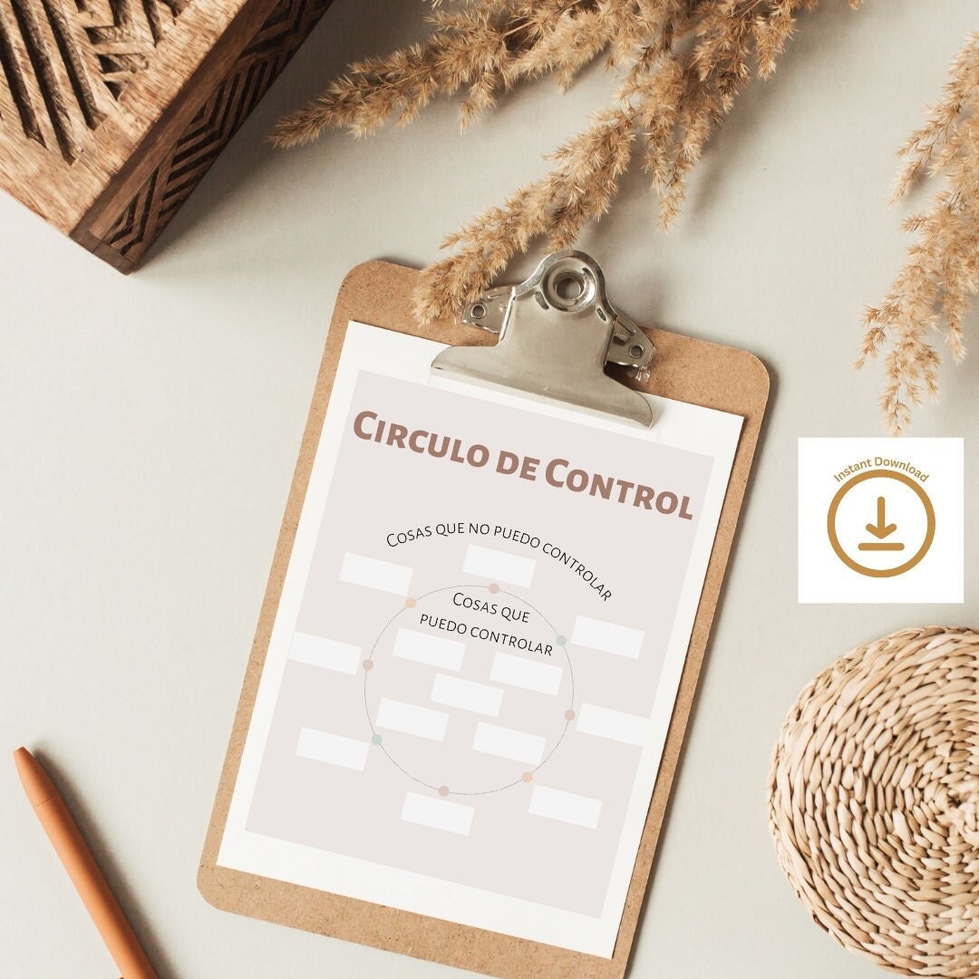 Circulo De Control, Control Circle, Mental Health Digital Print in Spanish, Therapist Decor and ...