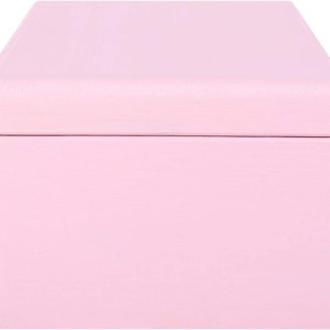 Large Pink Wooden Storage Box With Hinged Lid 11.8 X 7.87 X 5.51 in / 0 ...