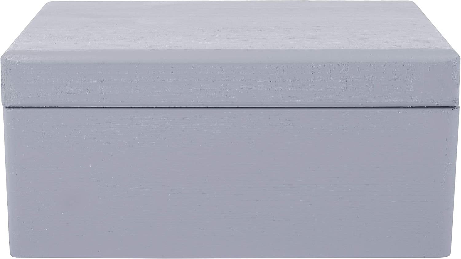 Large Grey Wooden Storage Box With Hinged Lid 11.8 X 7.87 X 5.51 in / 0 ...