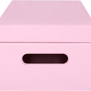 Large Pink Wooden Storage Box With Hinged Lid & Handles 11.8 X 7.87 X 5 ...
