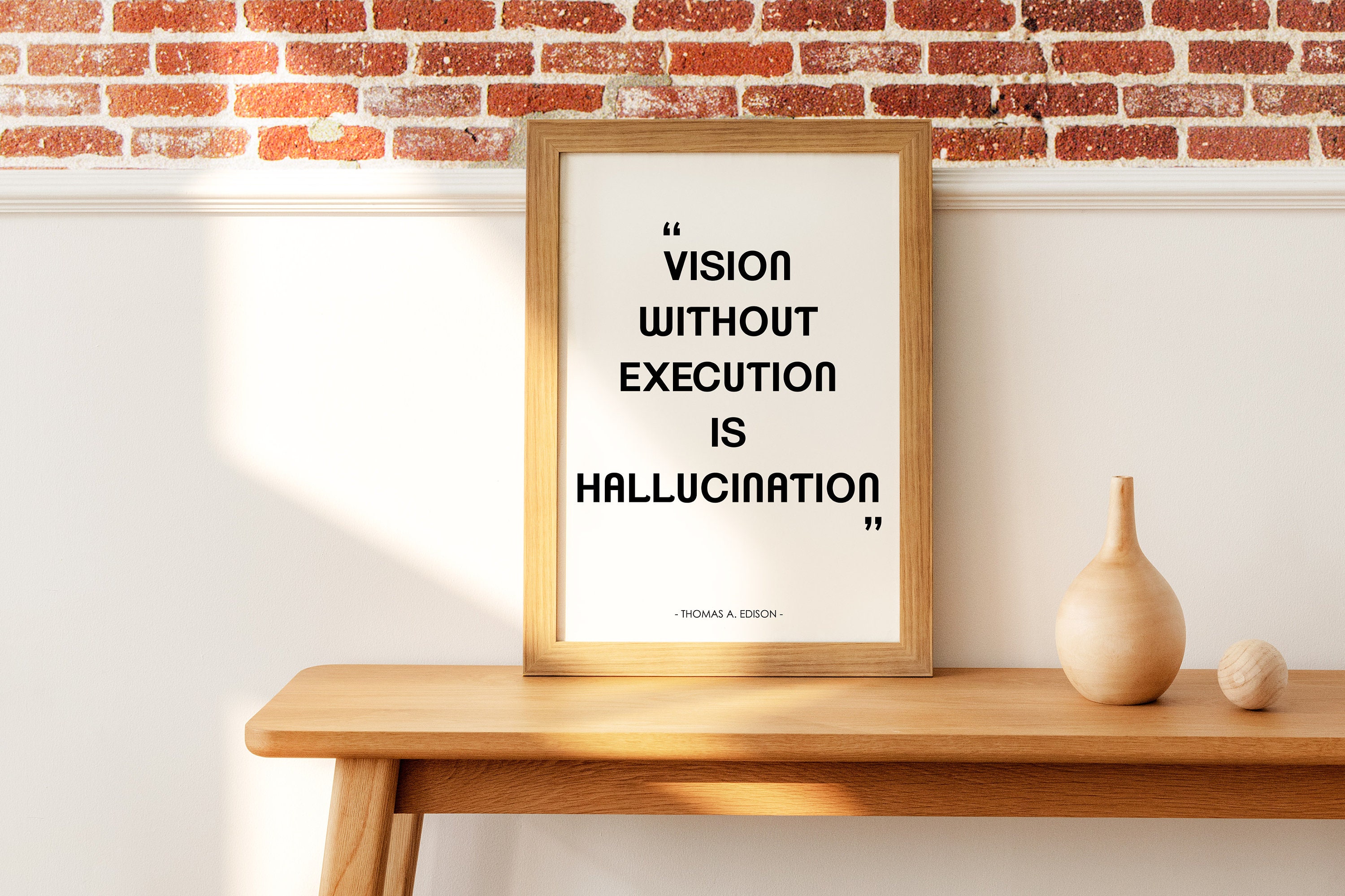 Vision Without Execution is Hallucination Inspirational Quote - Etsy