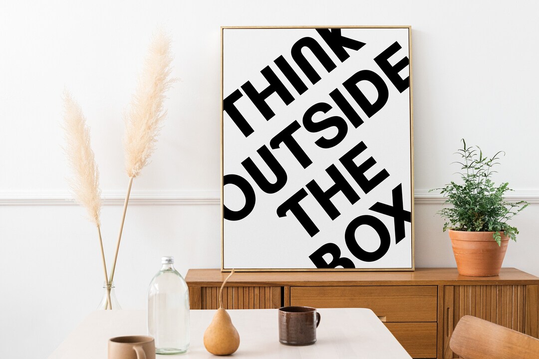 Think Outside the Box Print, Printable Wall Art Print, Digital Download ...