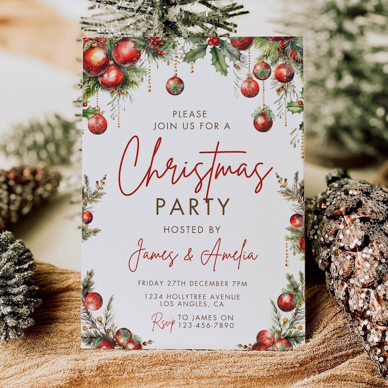 Christmas Party Invitations - Etsy