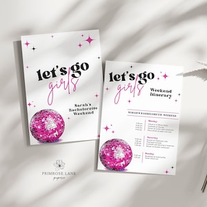 Let’s Go Girls Bachelorette Party Itinerary Template Printable Editable ...